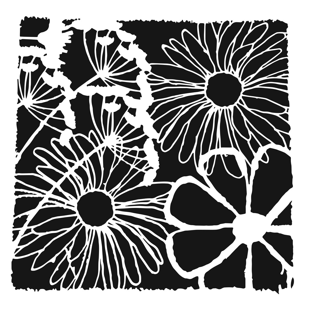 TCW- 12x12 Stencil Framed Flowers